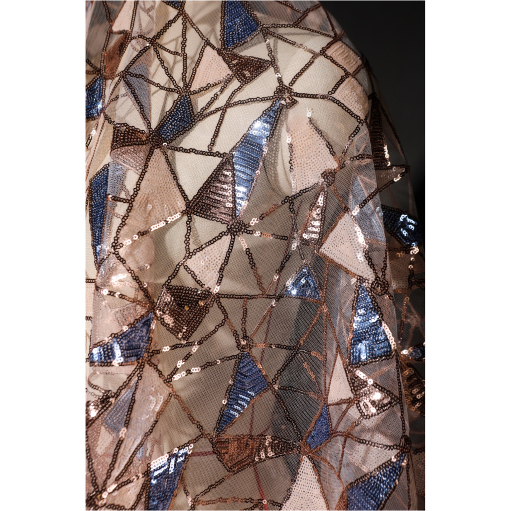 3D Geometric Sequin Lace Fabric Exotic Floral Dress - Etsy