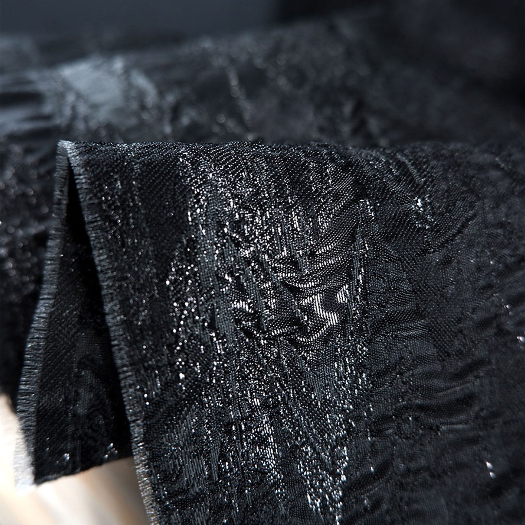 Black Emboss Jacquard Fabric, 3D Exquisite Brocade,damask Fabric for ...