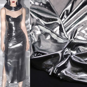 8 Solid Color Luxury Mentallic Stretched Fabric Drooping Style Soft ...