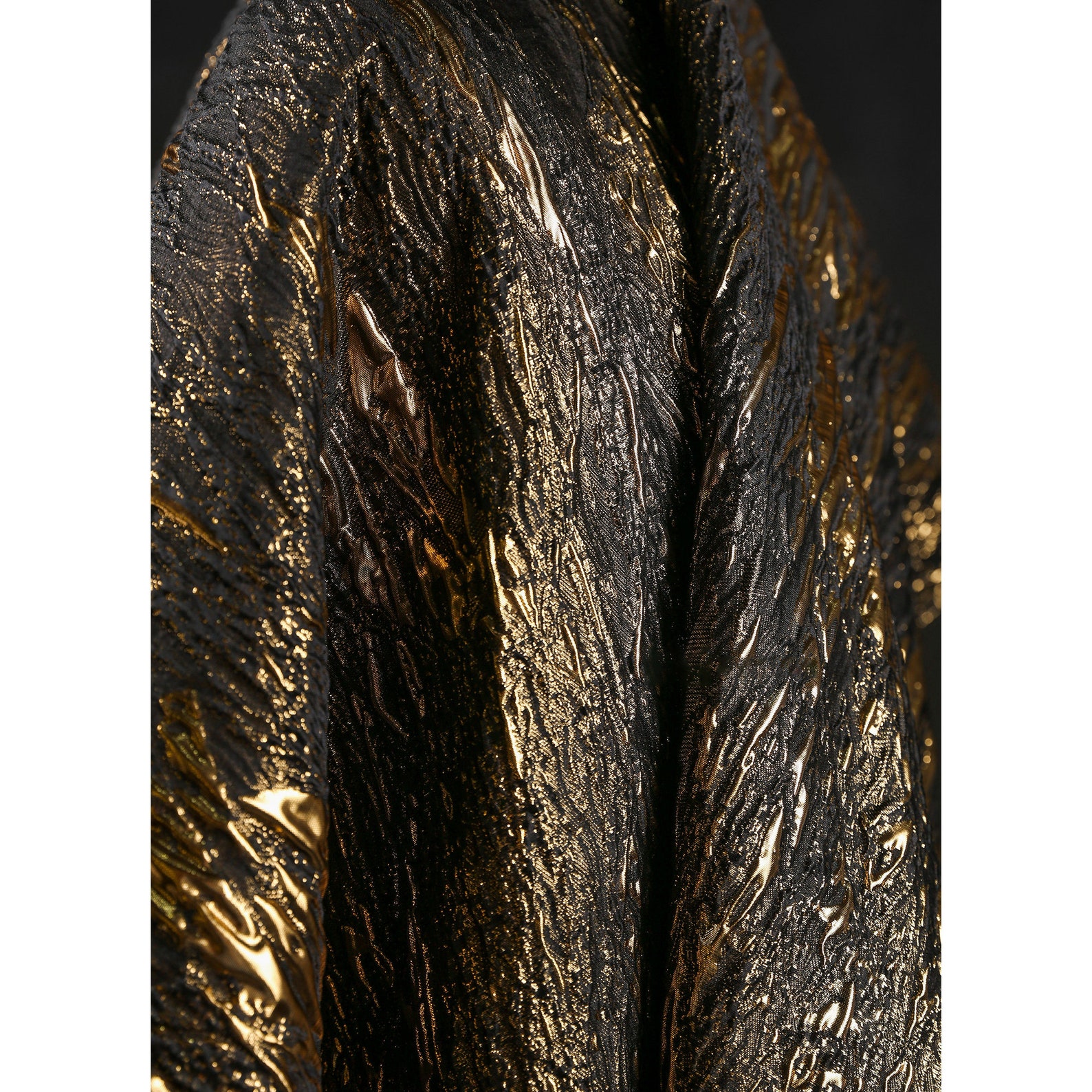 Luxury Black Gold Embroidered Jacquard Fabric, Haute Couture Embossed ...
