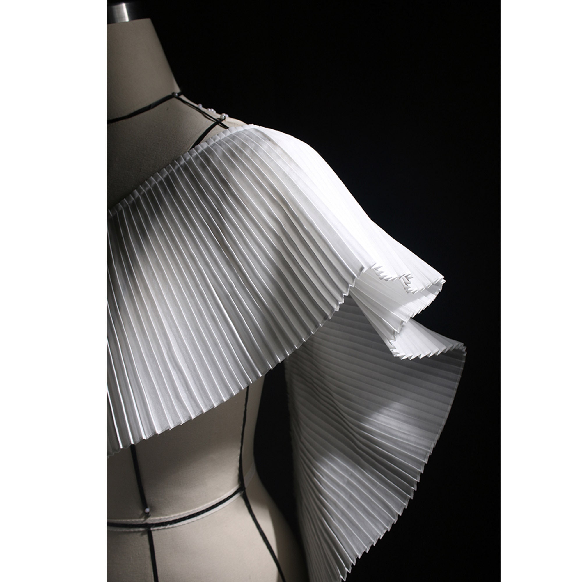 Off White Ruffle Pleated Trim Fabric Ruffled Accordion Dress Skirt ...