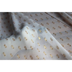 Shimmery Lurex Gold Metallic Chiffon Fabric Transparent Drapery Chiffon ...