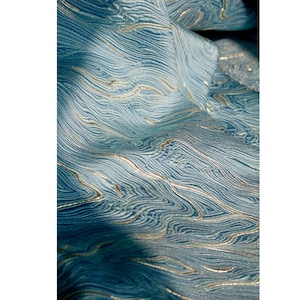 Chinese Traditional 3D Ocean Waves Silk Rayon Jacquard Brocade Fabric ...