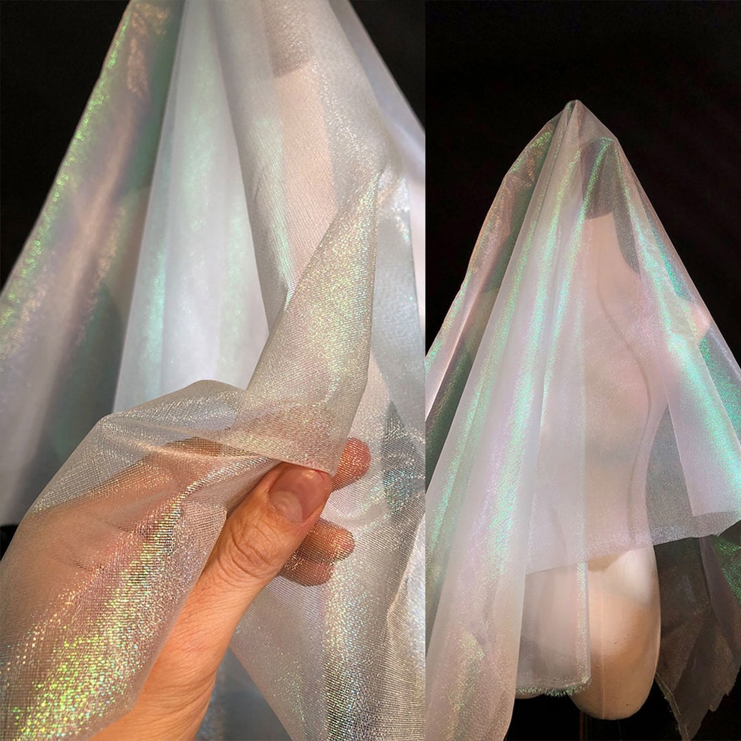 Shining Organza Voile Exotic Wedding Bridal Dress Veil Drapeing Lace ...