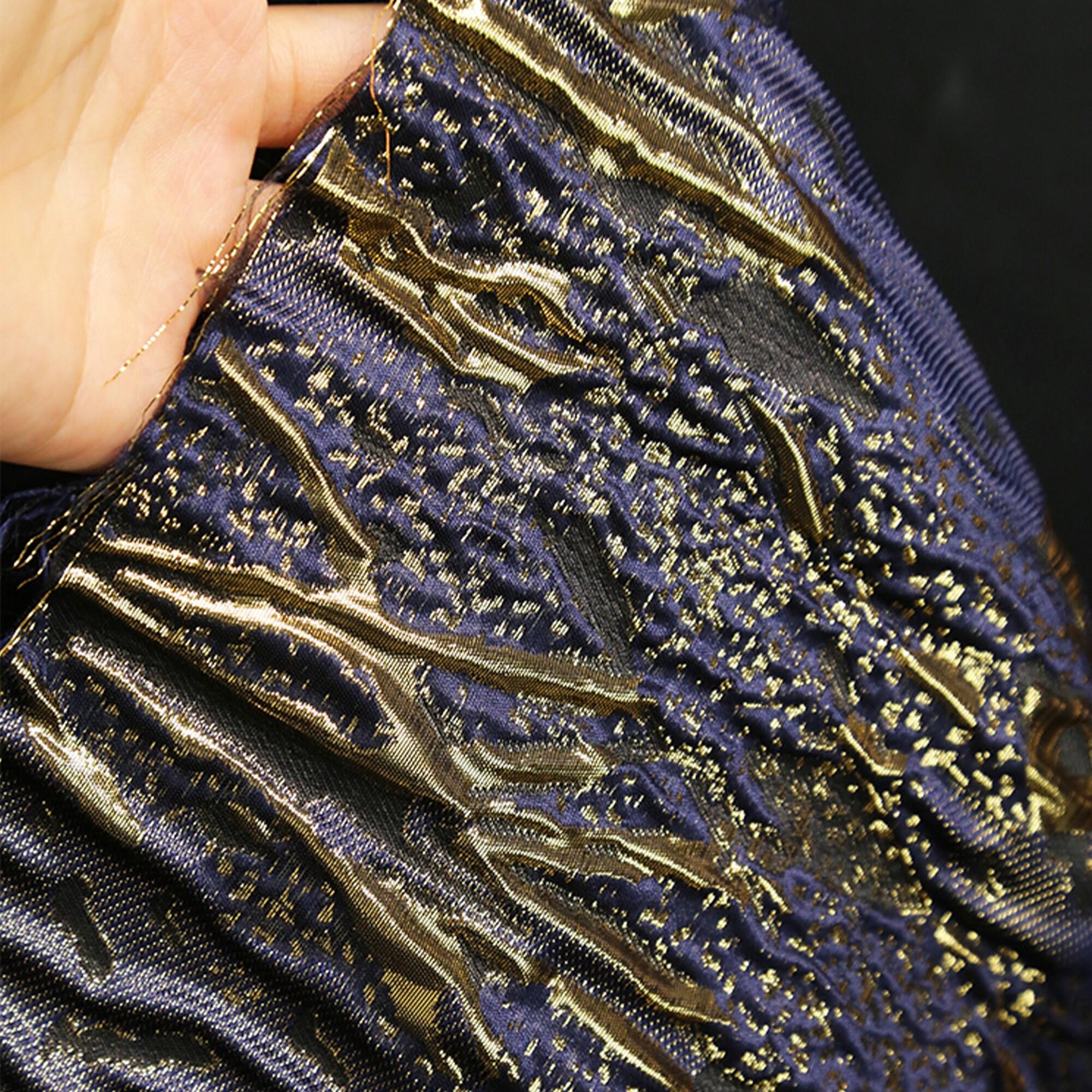 Retro Gilding Gold/mint Jacquard Brocaded Fabrics, Bump Design Fabric ...