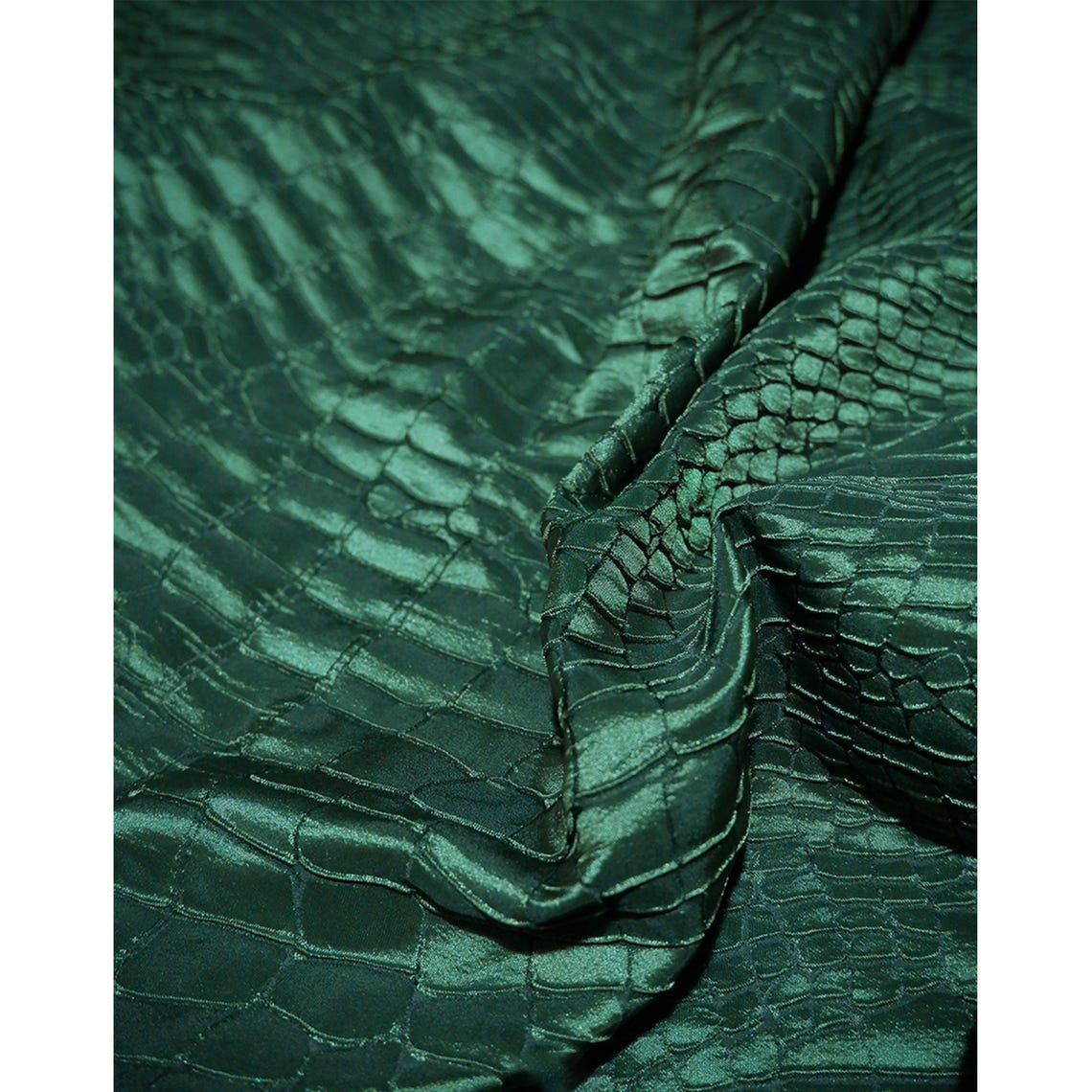 Green Alligator Print Jacquard Brocaded Fabrics Crocodile Print Design