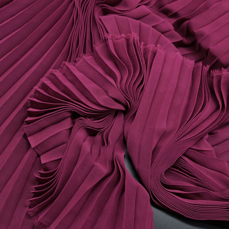 5 Colors Stripe Pleated Chiffon Fabric Wrinkle Crumple - Etsy