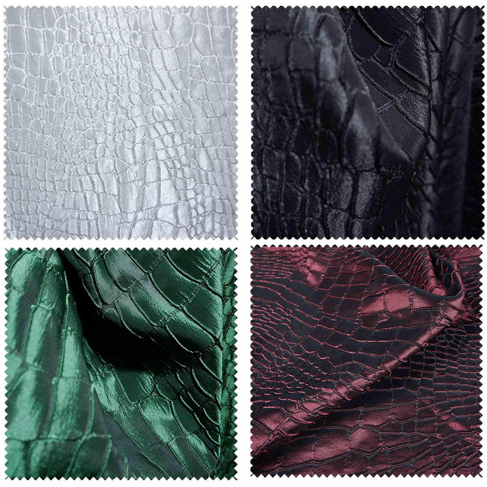 4 Colors Alligator Print Jacquard Brocaded Fabrics,3d Crocodile Print ...