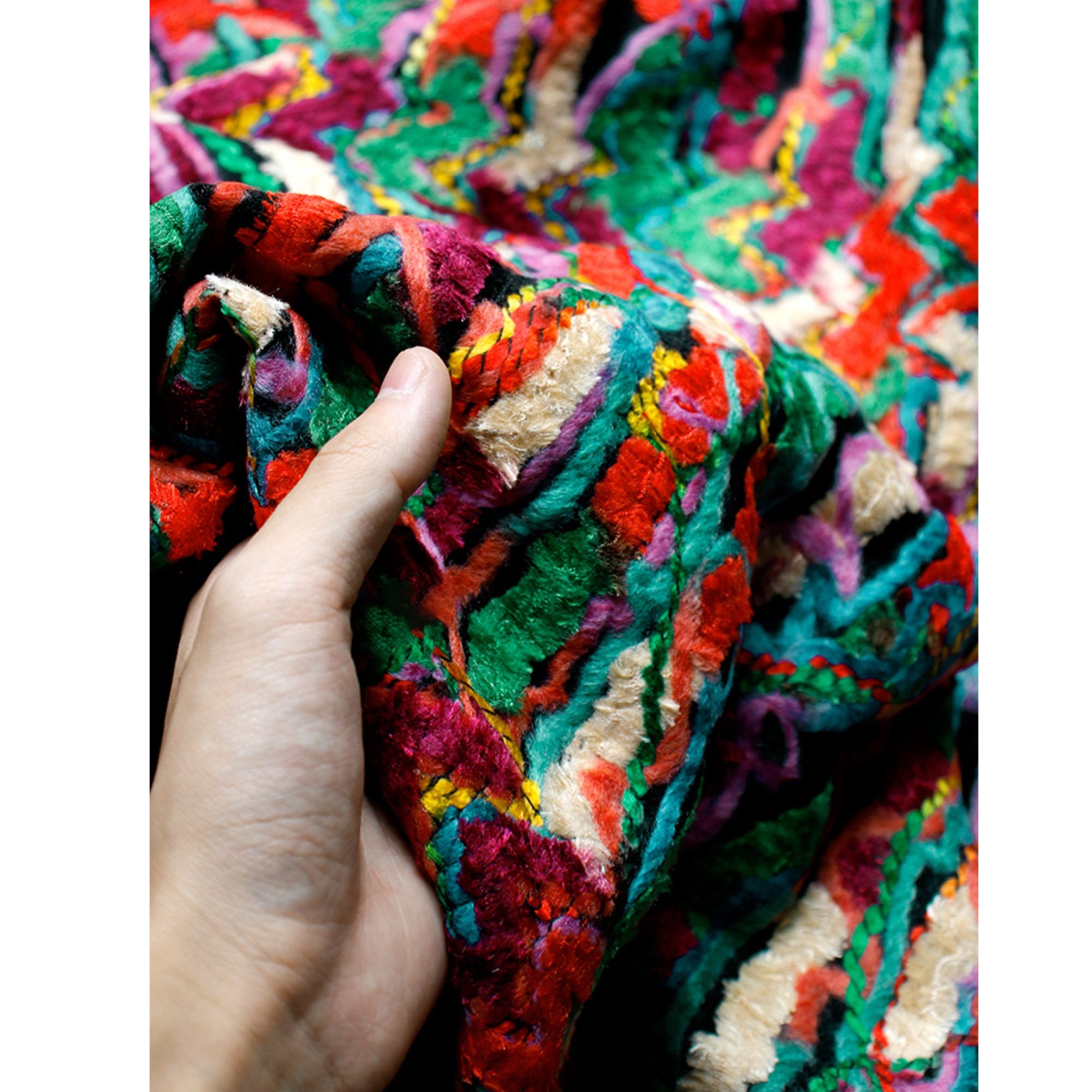 Colorful Tweed Fabric Boucle Woollen Fabricknitted Fabric - Etsy