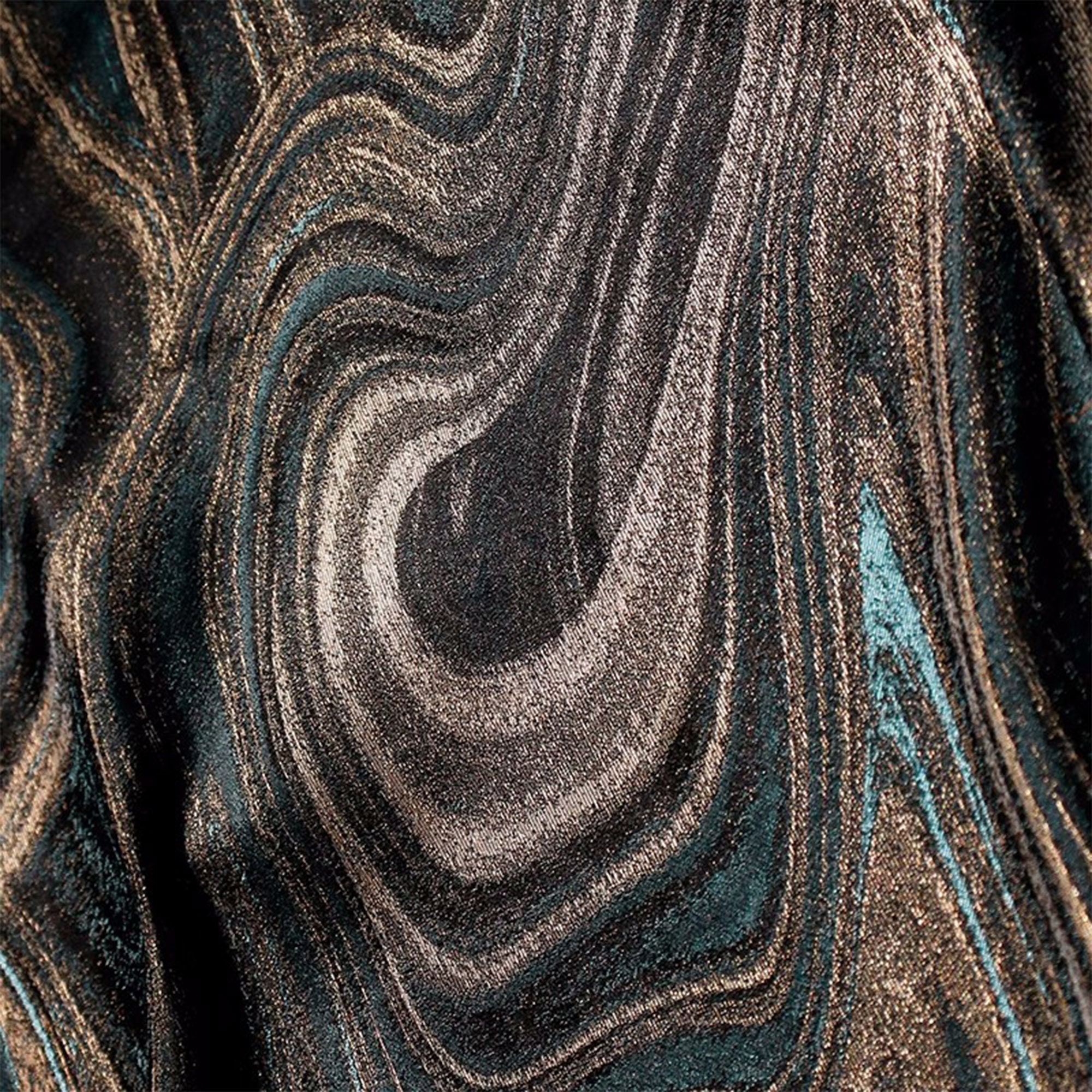 Shimmery Luxury Black/blue Marbling Jacquard Fabric,glossy Molten Rock ...
