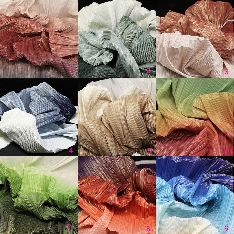 35 Colors Gradient Pleated Craft Design Fabric Stiffen Plisse - Etsy
