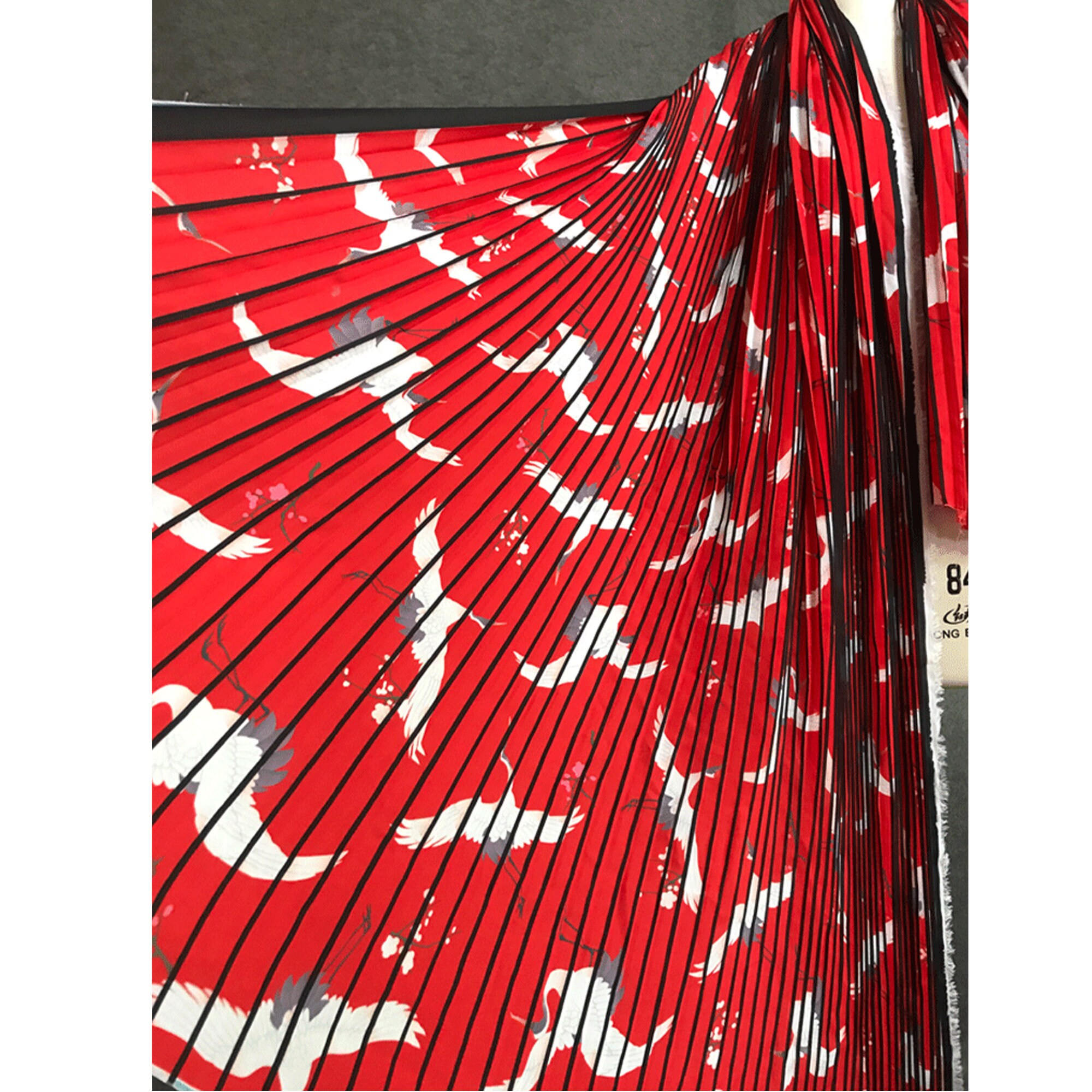 Japanese Stripe Pleated Chiffon Fabric Wrinkle Crumple - Etsy