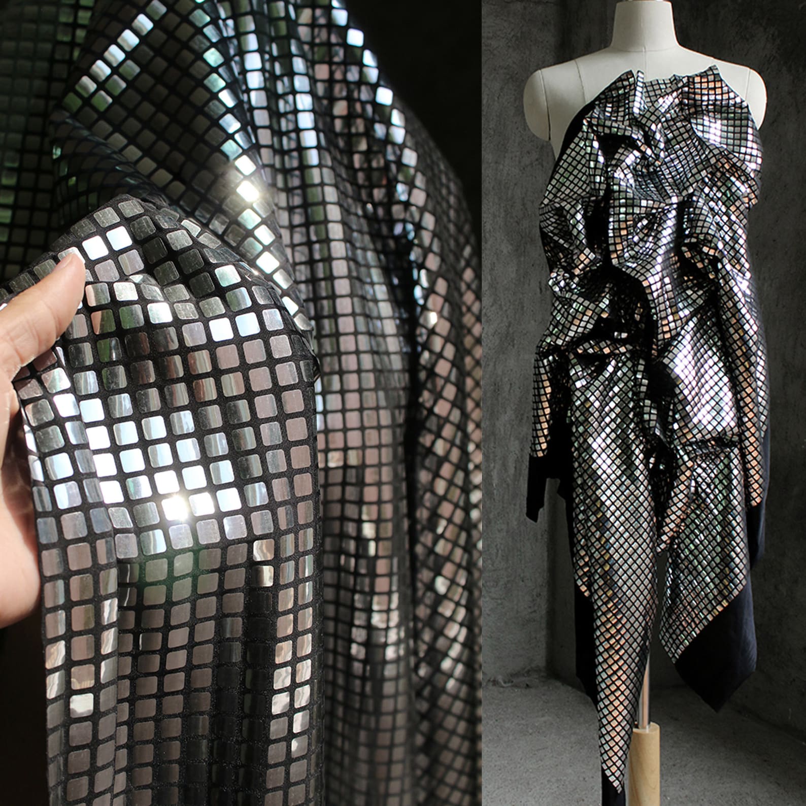 Silver Hologram 8mm Square Sparkle Sequins Fabric for Sewing - Etsy