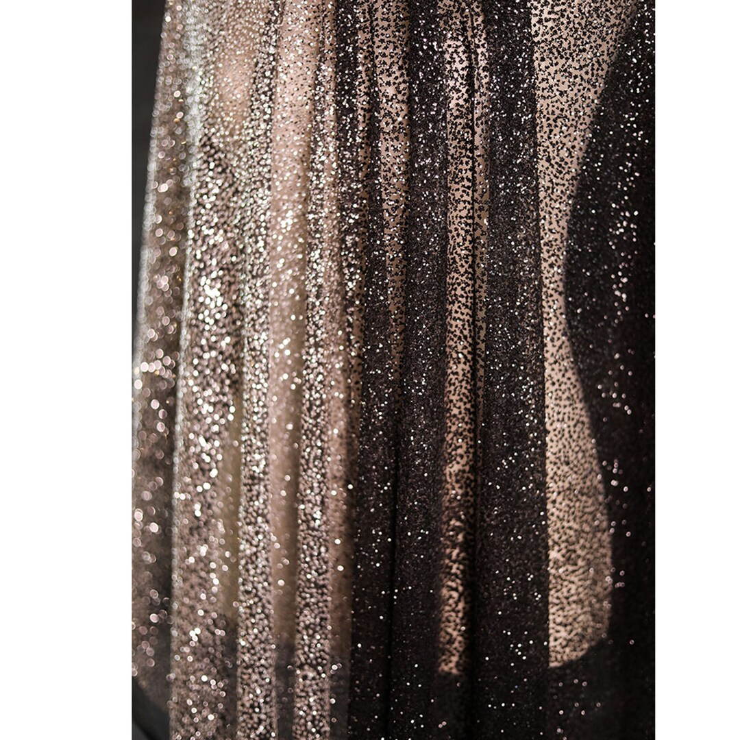 Glittery Gradient Lace Fabric,gilding Black and White Lace Fabric,shiny ...