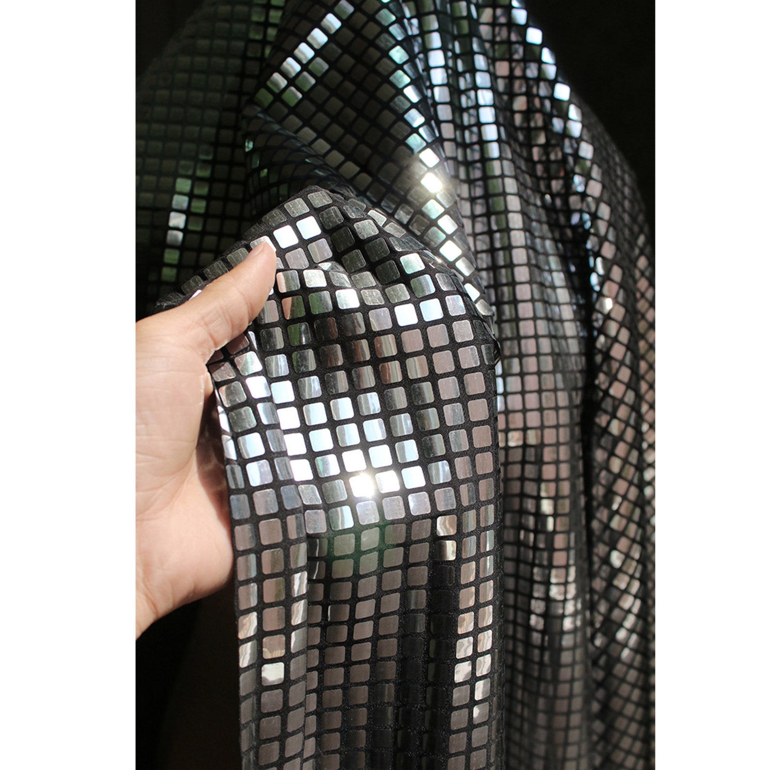 Silver Hologram 8mm Square Sparkle Sequins Fabric for Sewing - Etsy