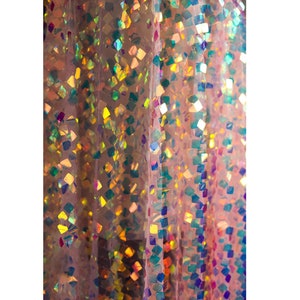 Black Laser 15mm Square Sparkle Sequin Fabric Shimmer Scale Fabric ...