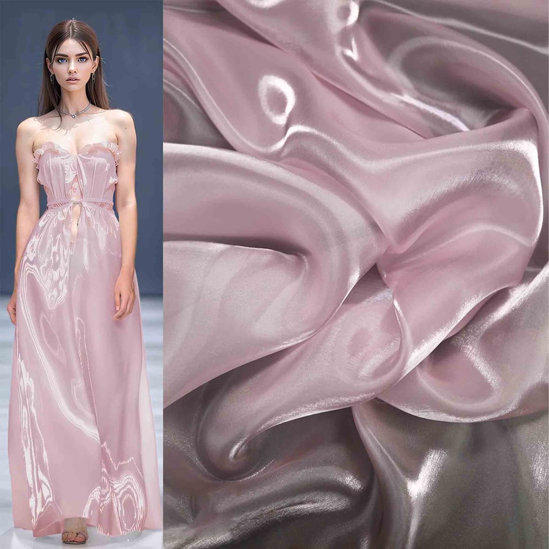 13 Colors Liquid High Glossy Organza Fabric Solid Color Harder Organza ...