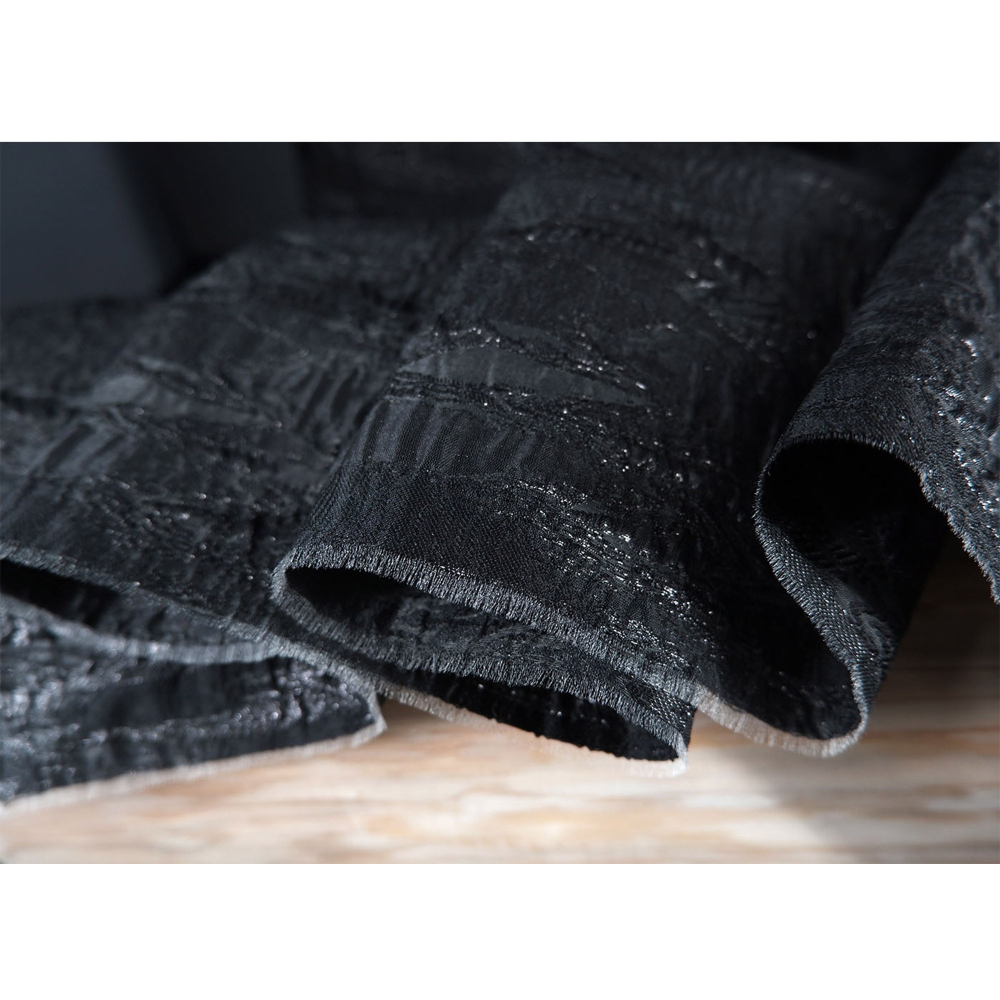 Black Emboss Jacquard Fabric 3D Exquisite Brocadedamask - Etsy New Zealand