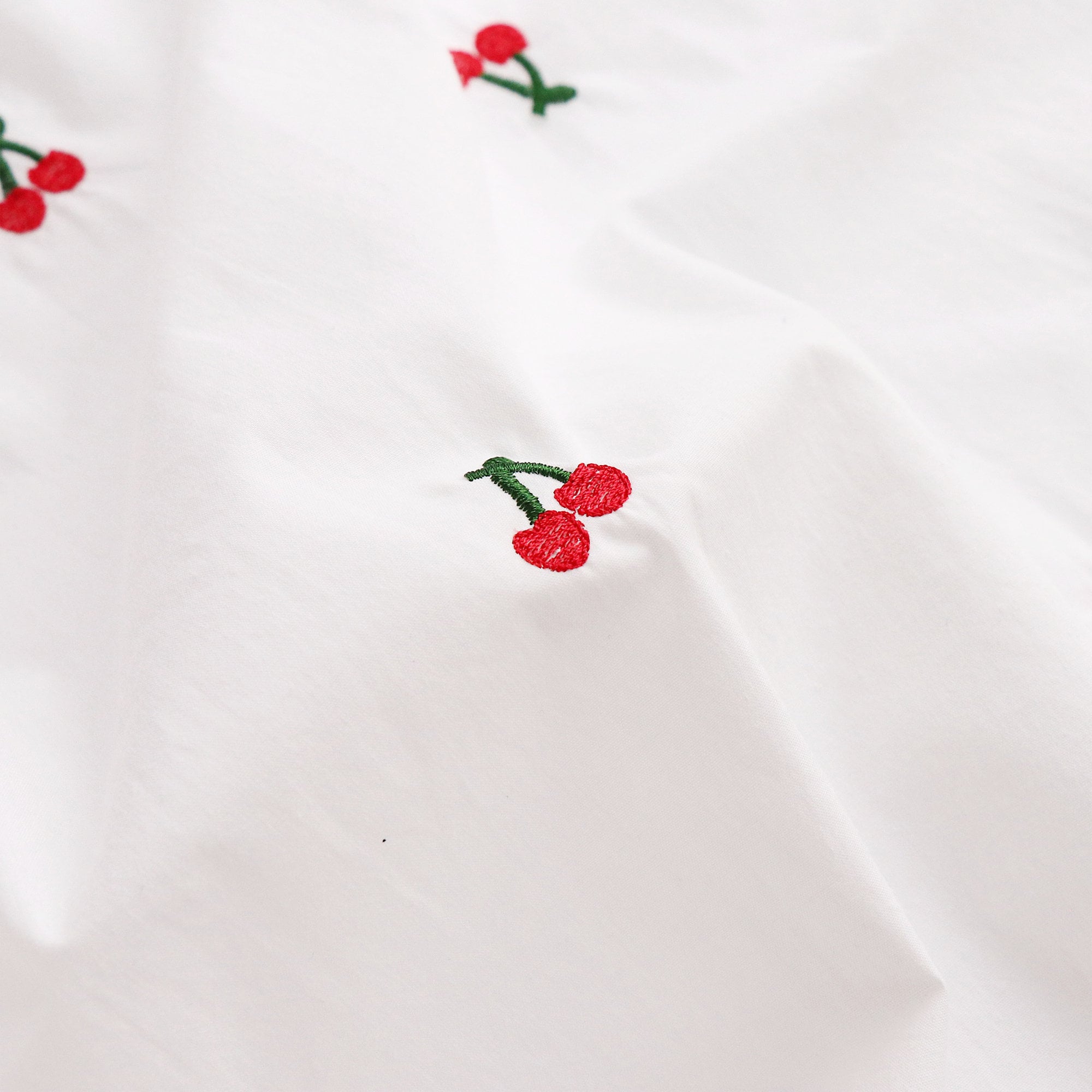 100% Cotton Cute Cherry Embroidered Cotton Fabric Cherry - Etsy