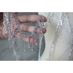 Luxury Crystal Fringe Trim,shinny Rhinestone Charm Tassel Fringe Trim ...