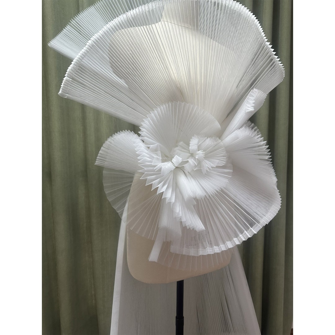 36 Colors Pleated Lace Stiff Tulle Hard Mesh Organza Fabric Wrinkle ...