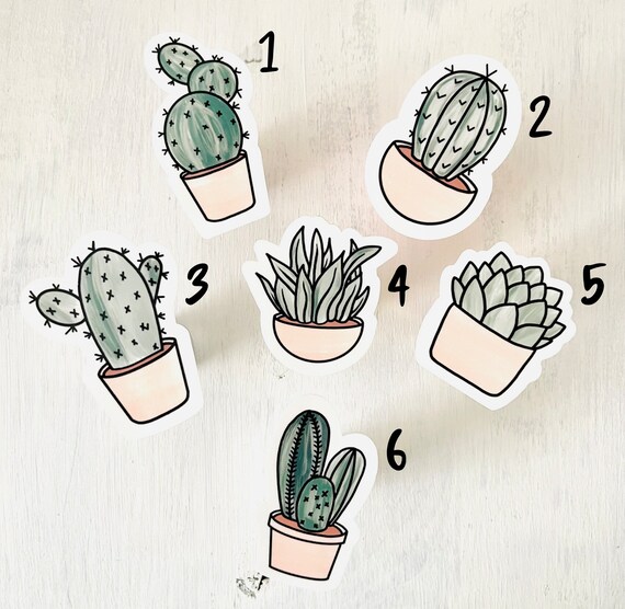 Cactus Sticker Pack - Etsy