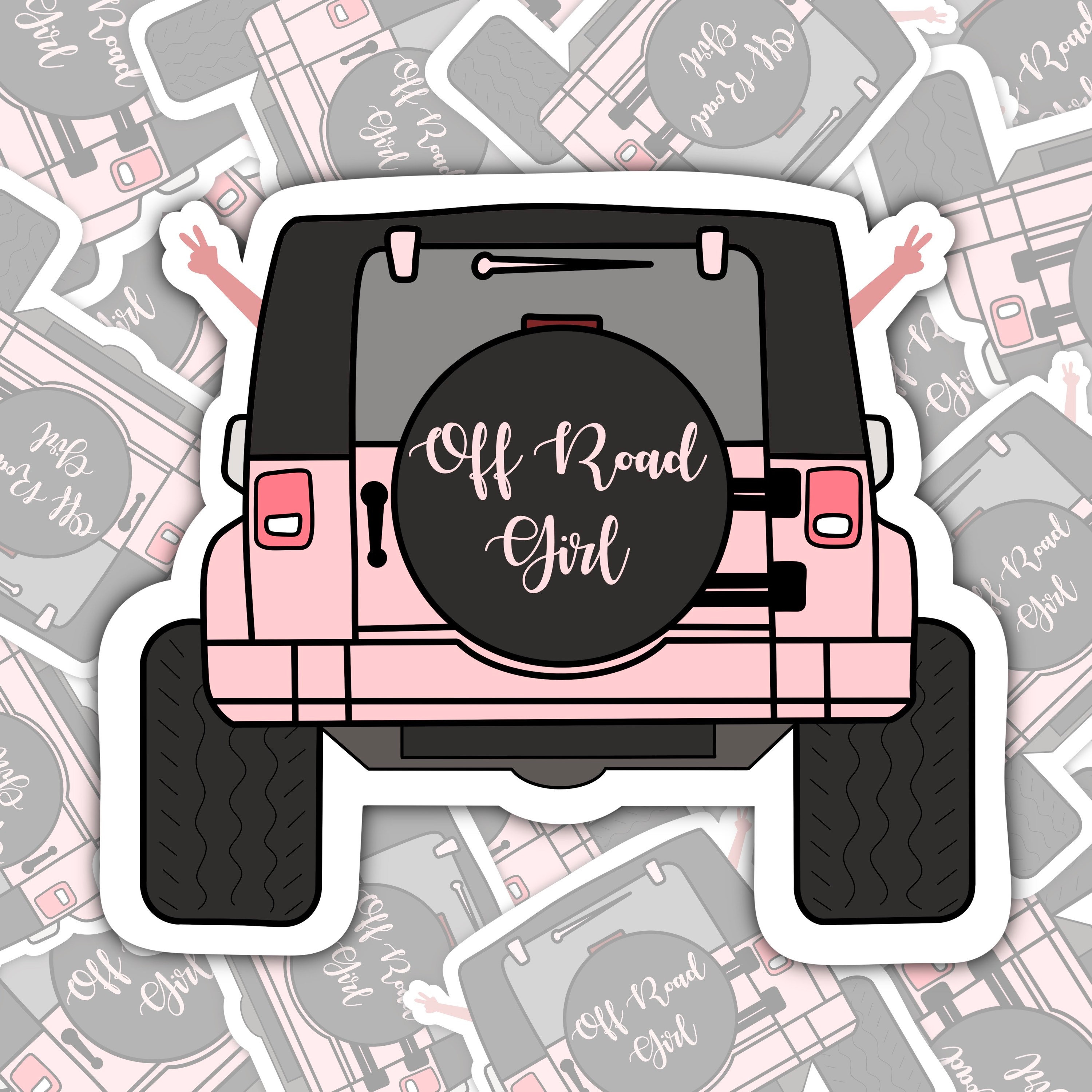 4x4 off Road Girl Wrangler Sticker, Pink Wrangler Sticker, off Road ...