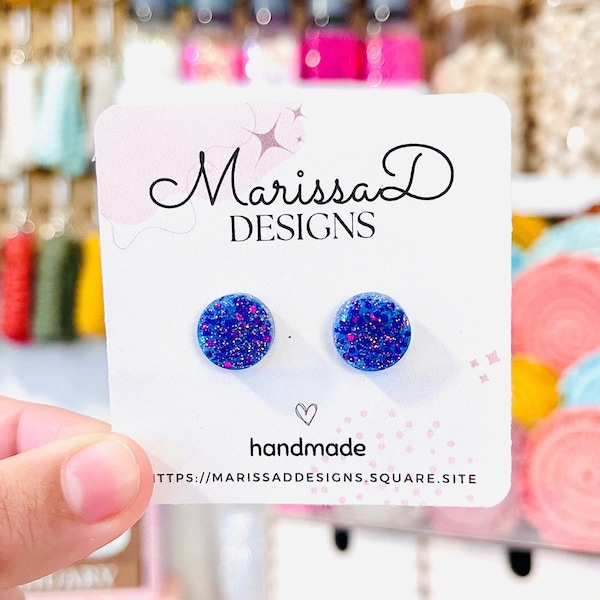 Resin Stud Earrings - Etsy
