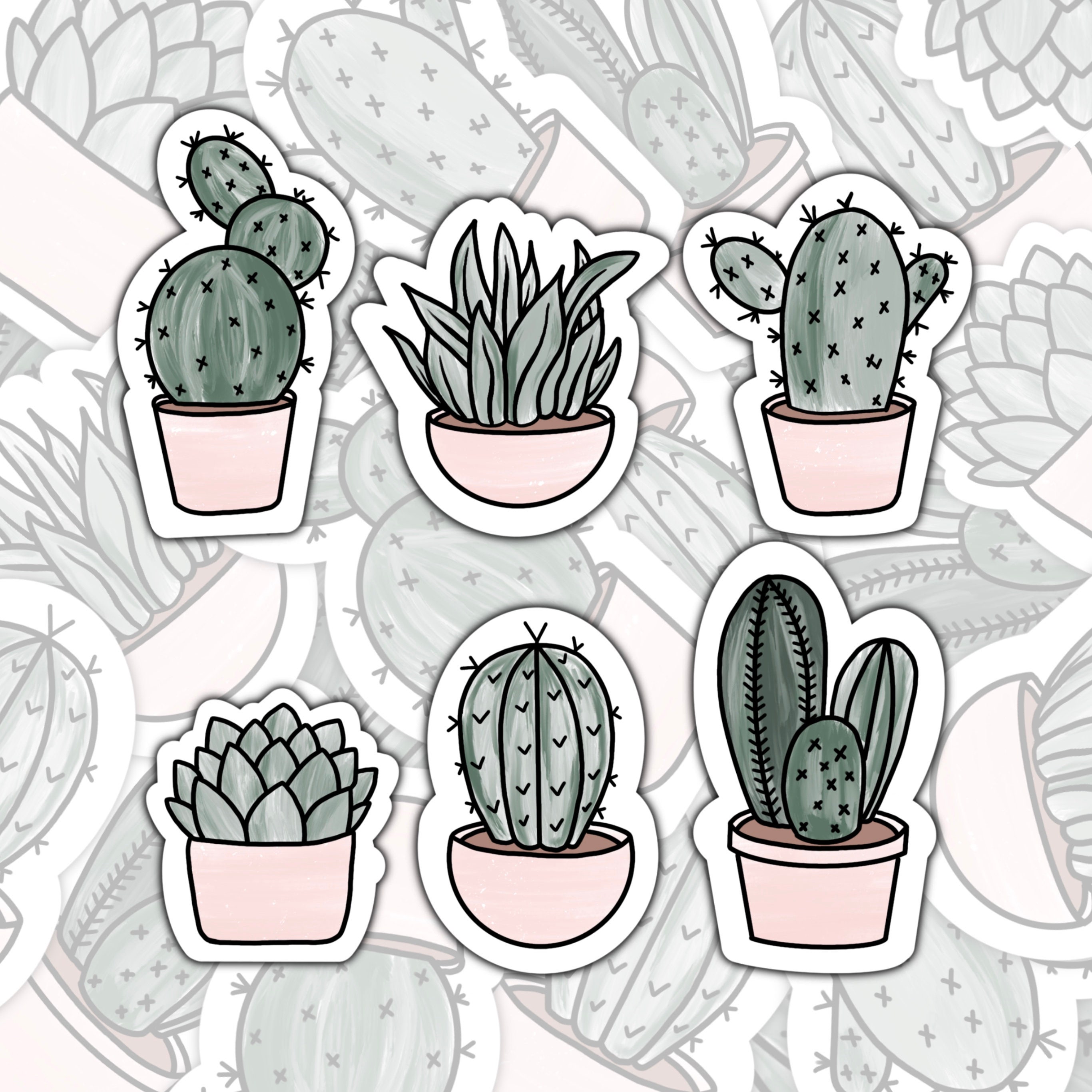 Cactus Sticker Pack - Etsy