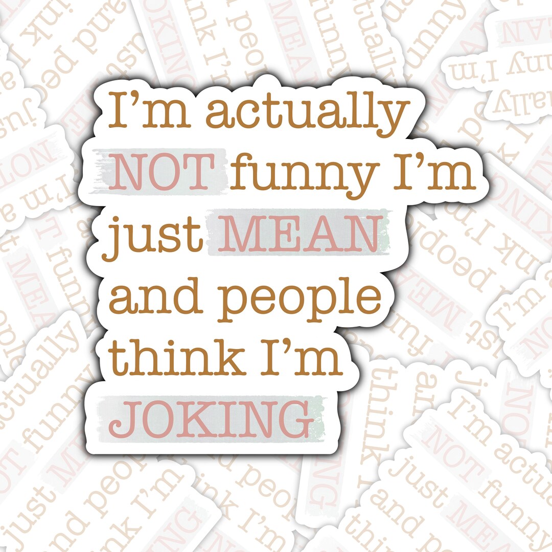 Mean Joking Sarcastic Sticker, Funny Laptop Decal - Etsy