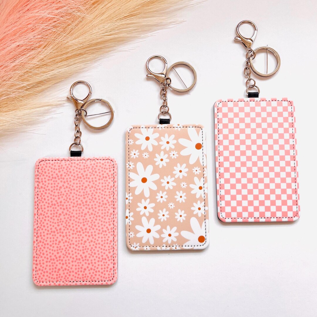 Card Holder With 2 Slots | Preppy Checker Retro Pattern | Double Slot ...
