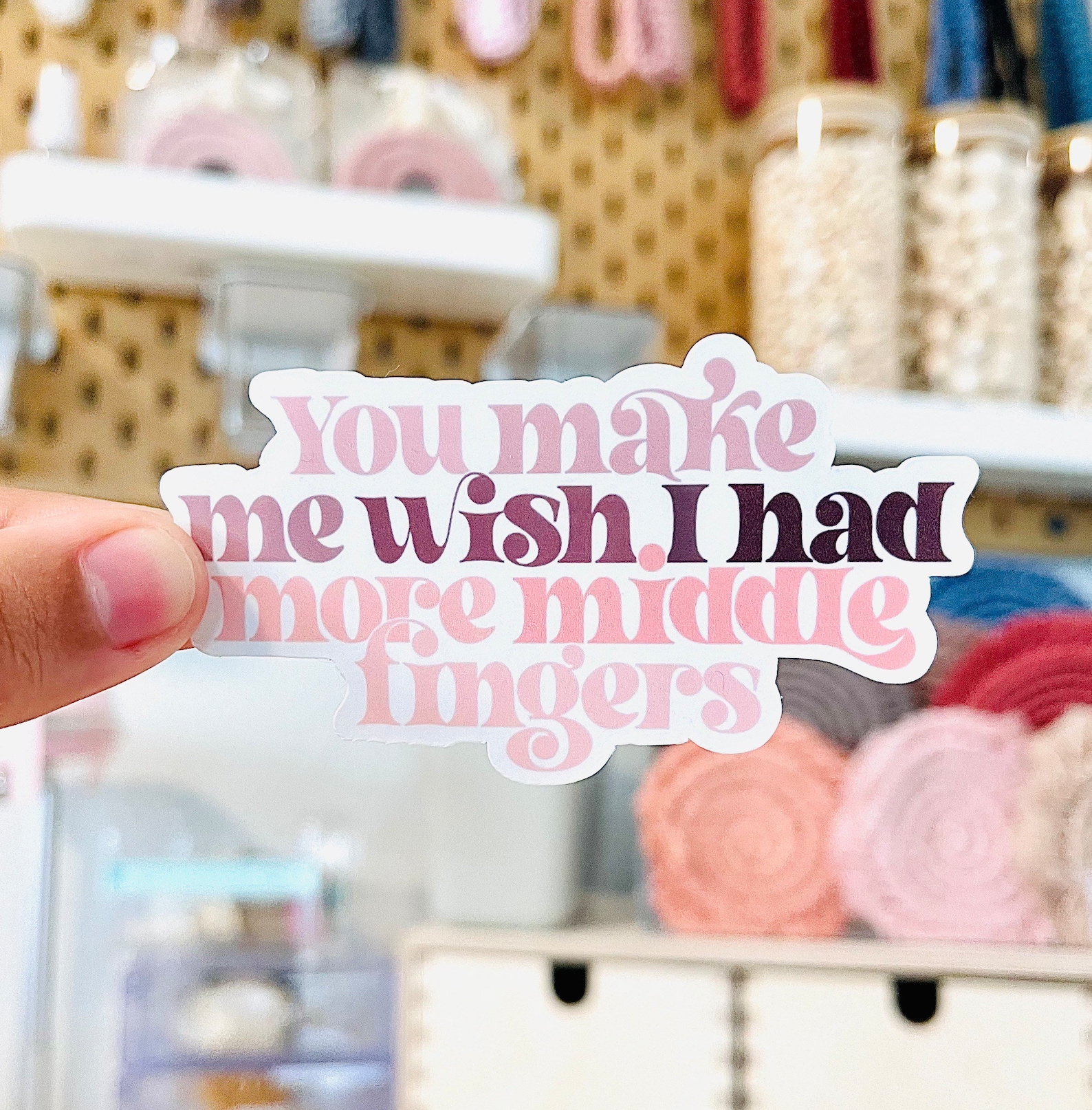 You Make Me Wish I Had More Middle Fingers Sticker Decal Funny Sticker ...