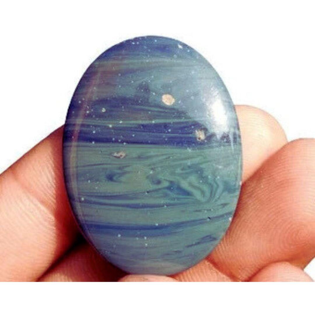 Top Blue Slag 36X26X5 Mm Blue Slag Copper Oval Cabochon Natural Blue ...