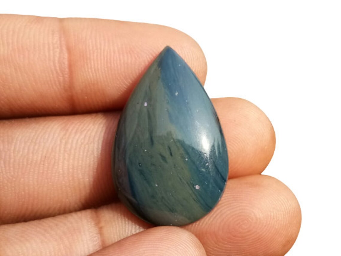 Top Quality Blue Slag Swedish Copper Pear Cabochon Natural Blue Slag ...