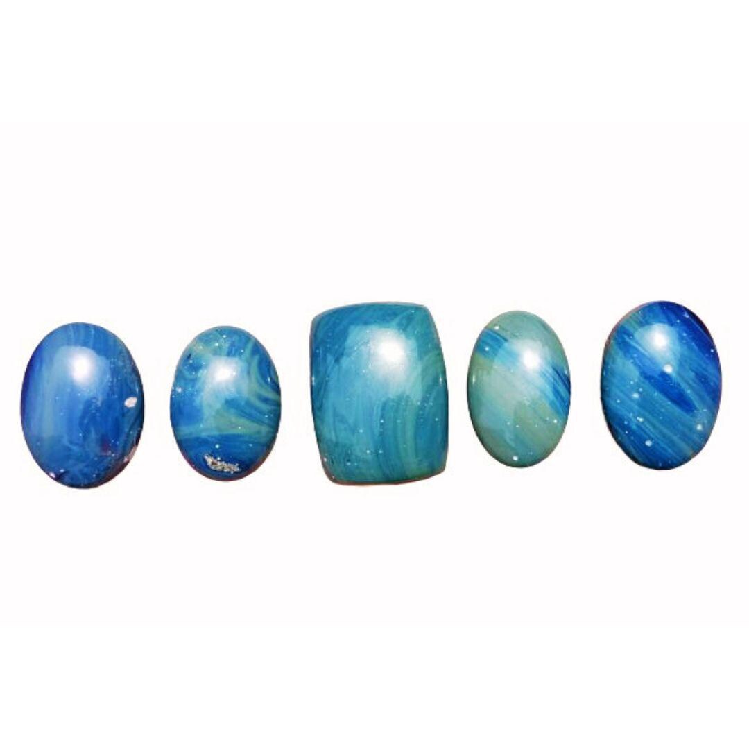 Blue Slag Copper Whole Lot of 5 Pieces Blue Slag Copper Cabochon ...