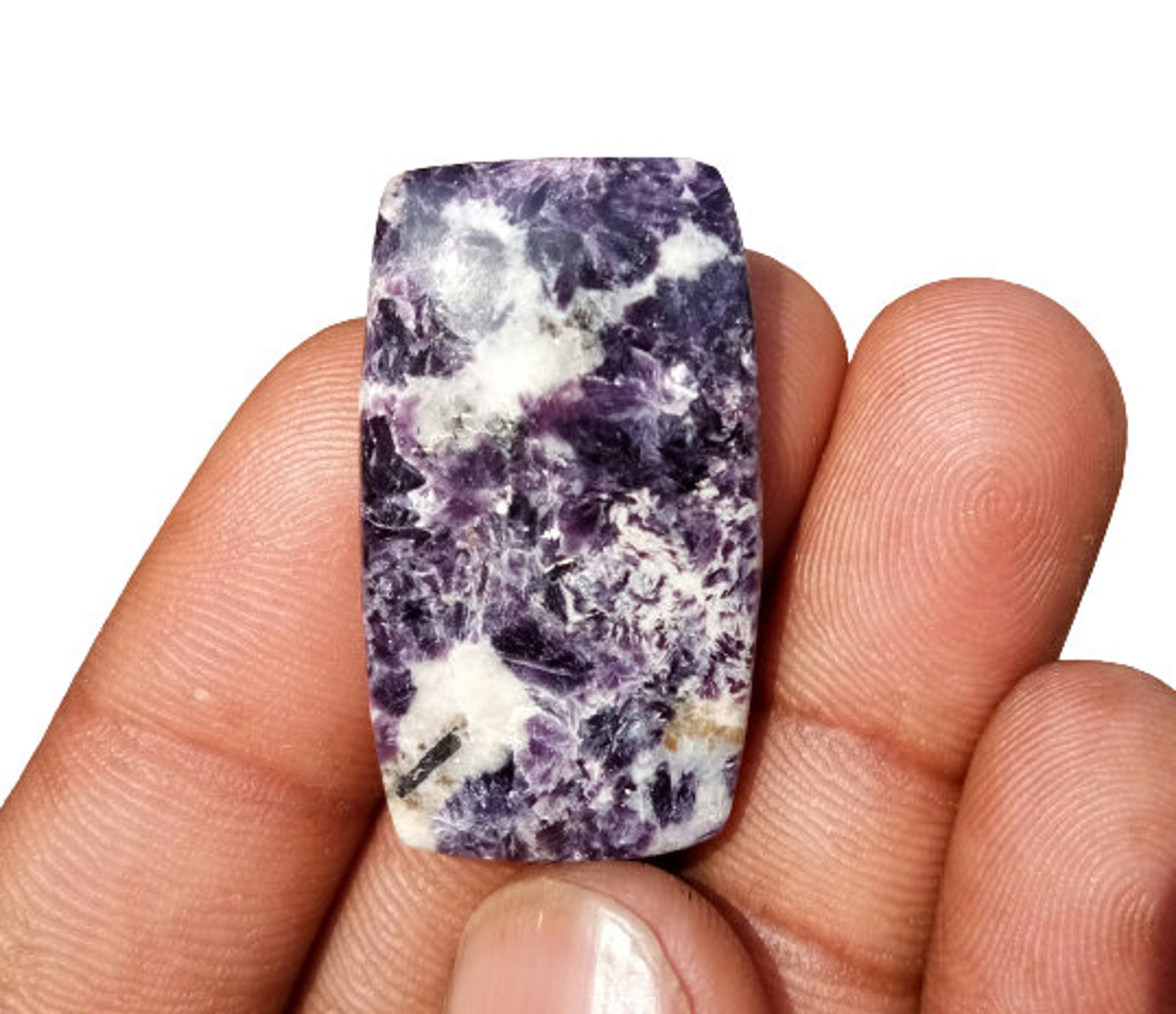 Cabochon de lépidolite naturelle, pierre précieuse de lépidolite de ...