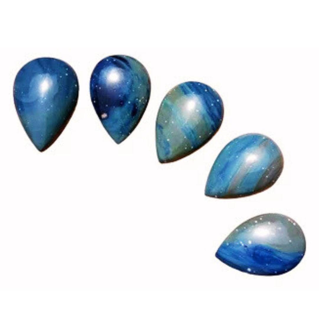 Blue Slag Gemstone Lot – Angelsberg Swedish Iron Byproduct, Pear-shaped ...