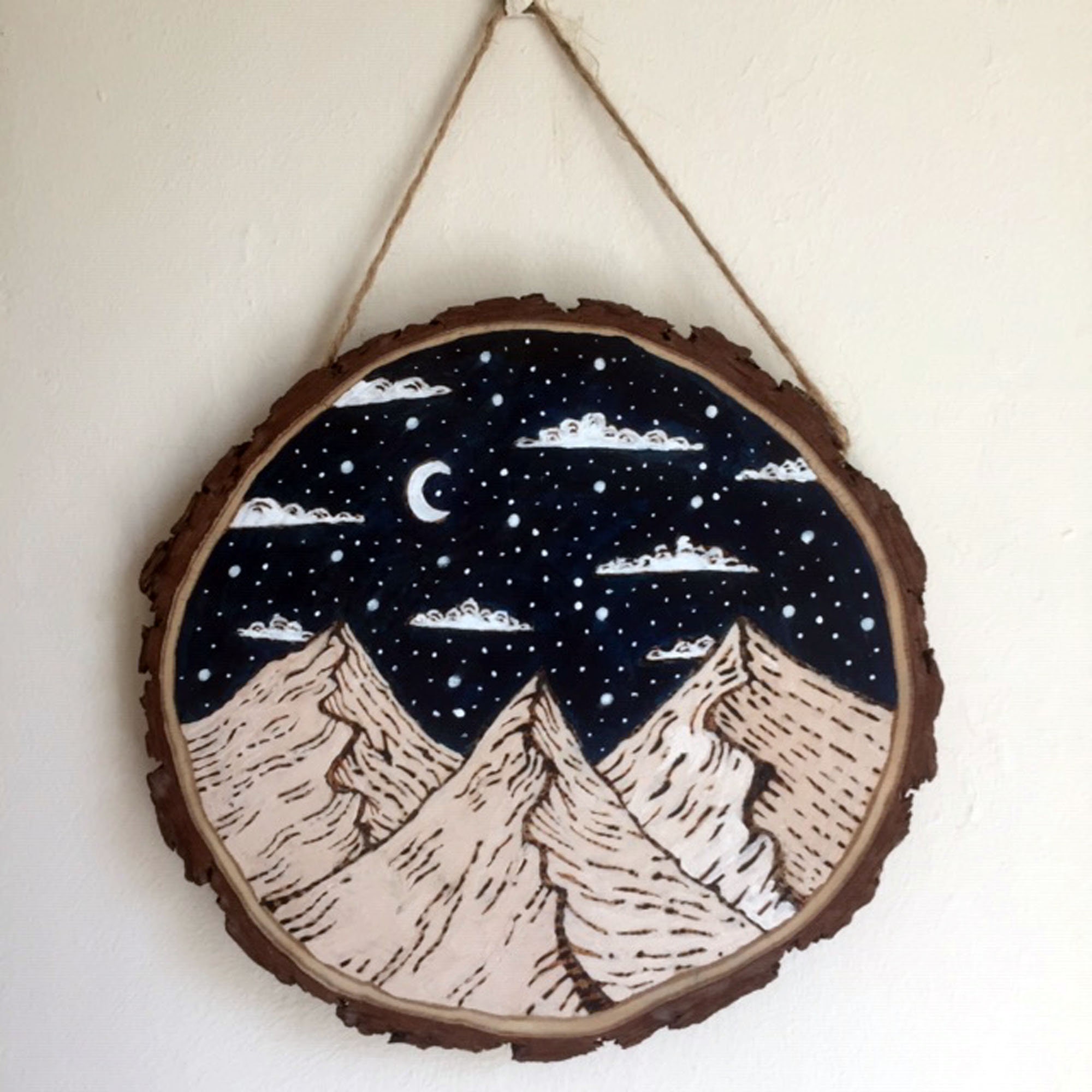 Wood Slice Pyrography and Painting - Etsy
