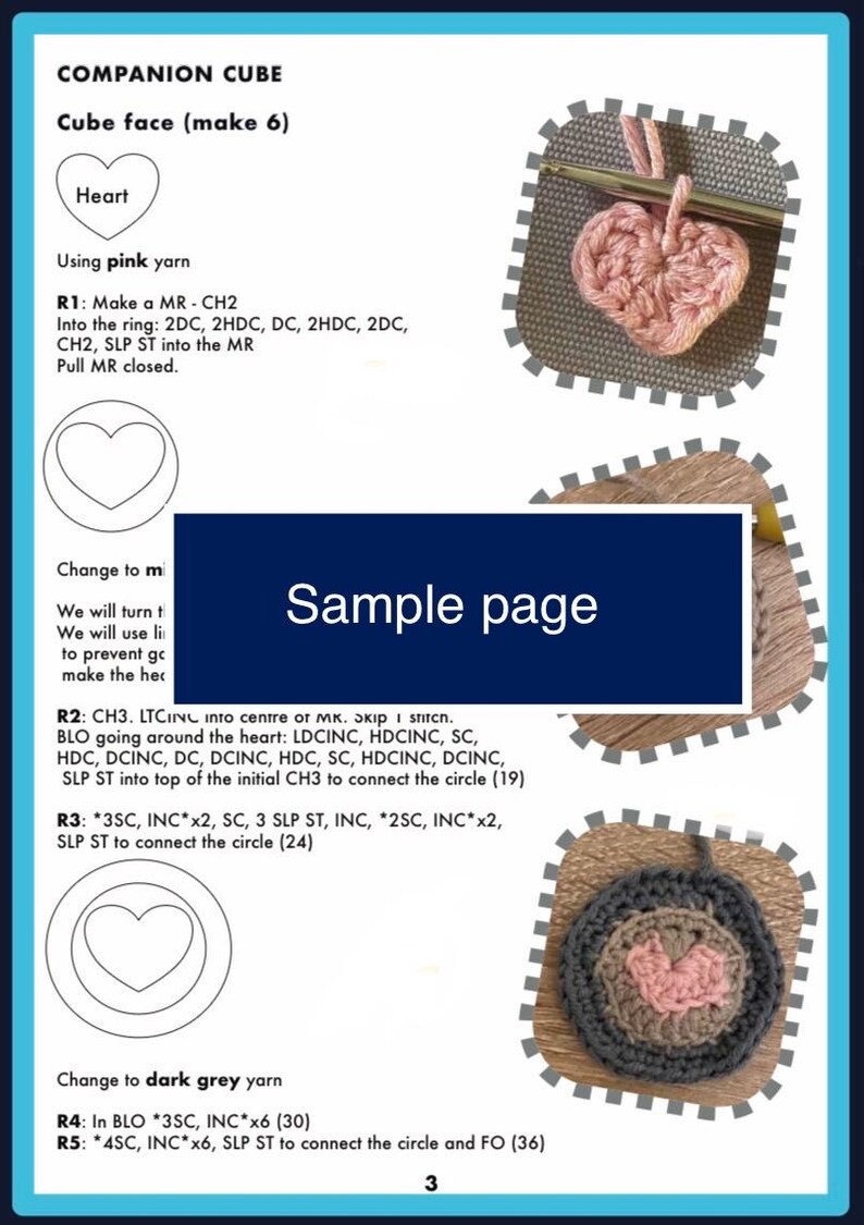 PDF Companion Cube Crochet Pattern - Portal Game Inspired - Etsy