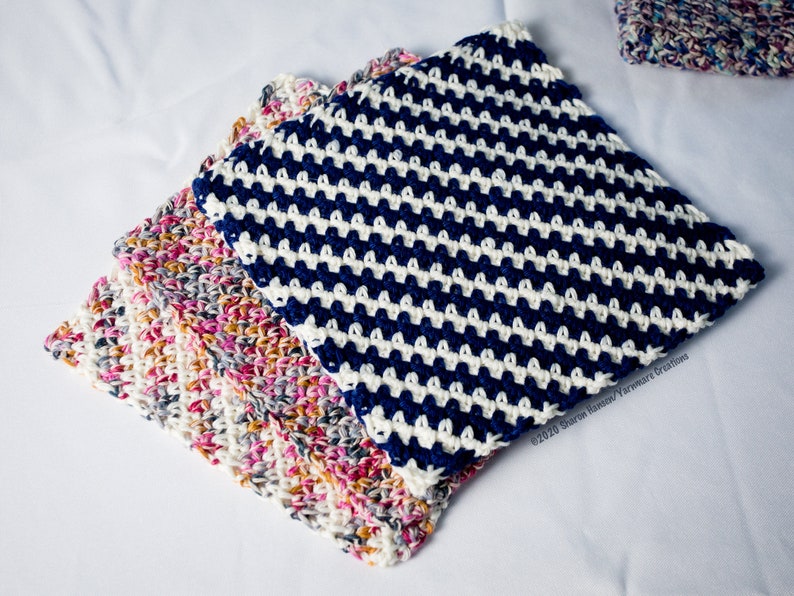 Diagonal Granite Stitch Crocheted Dishcloth Pattern - Etsy