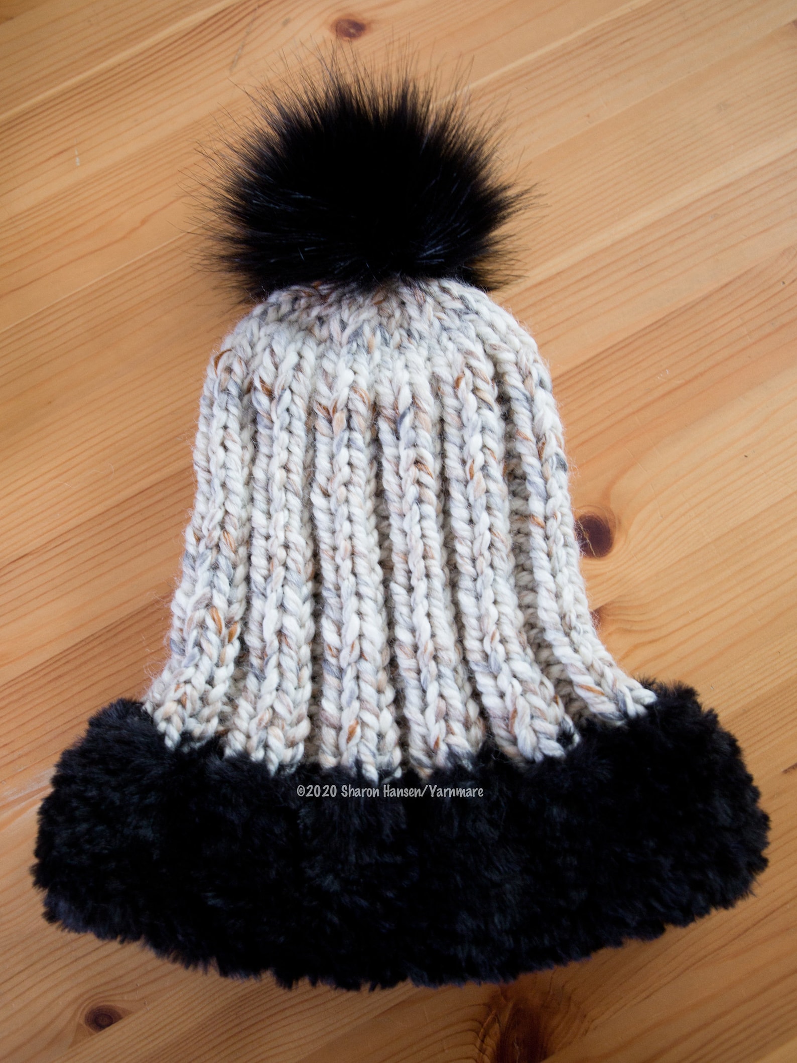 Chunky Fur Trimmed Knit Hat Pattern - Etsy