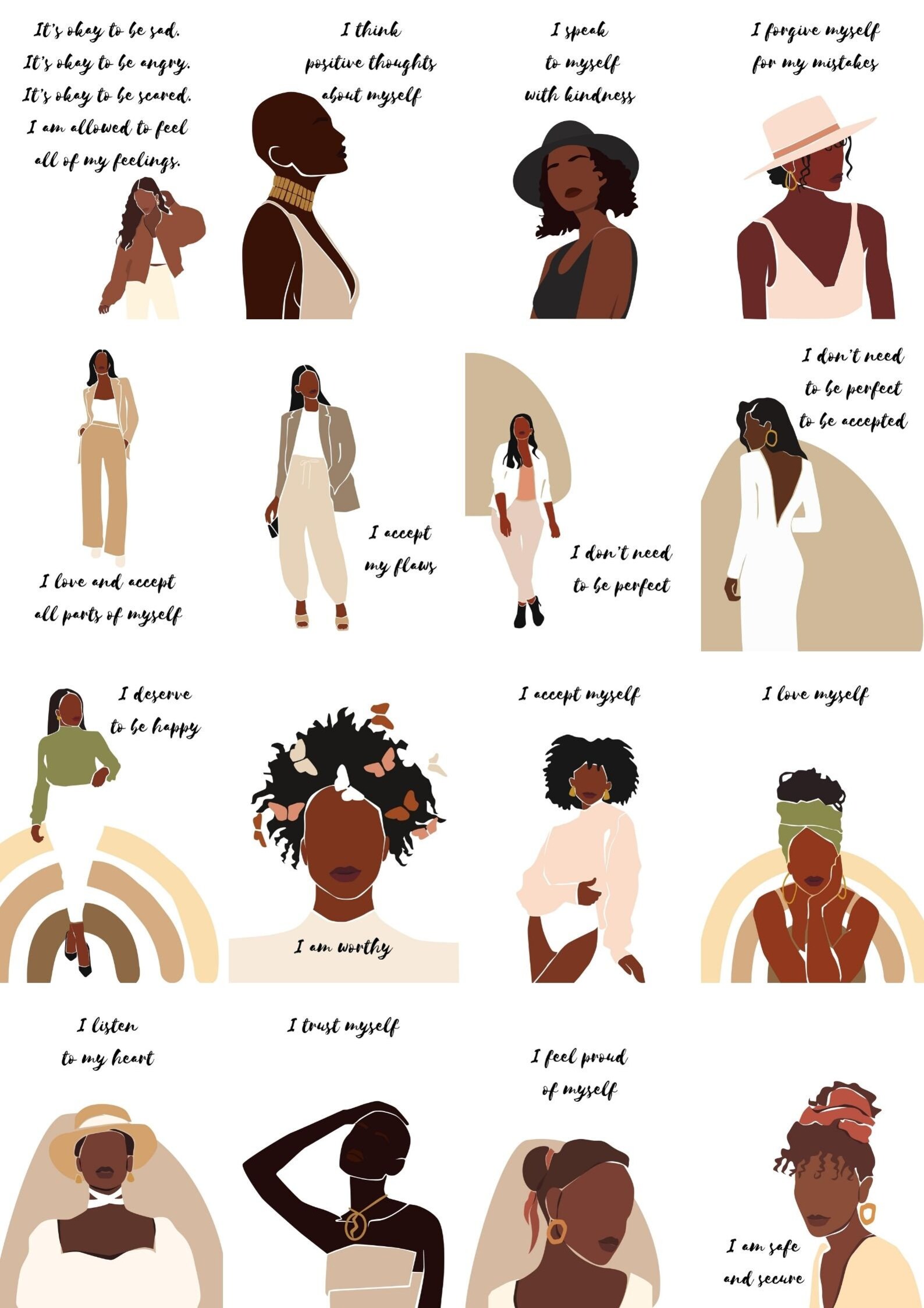 Black Women Affirmation Cards Positive Affirmations Black - Etsy