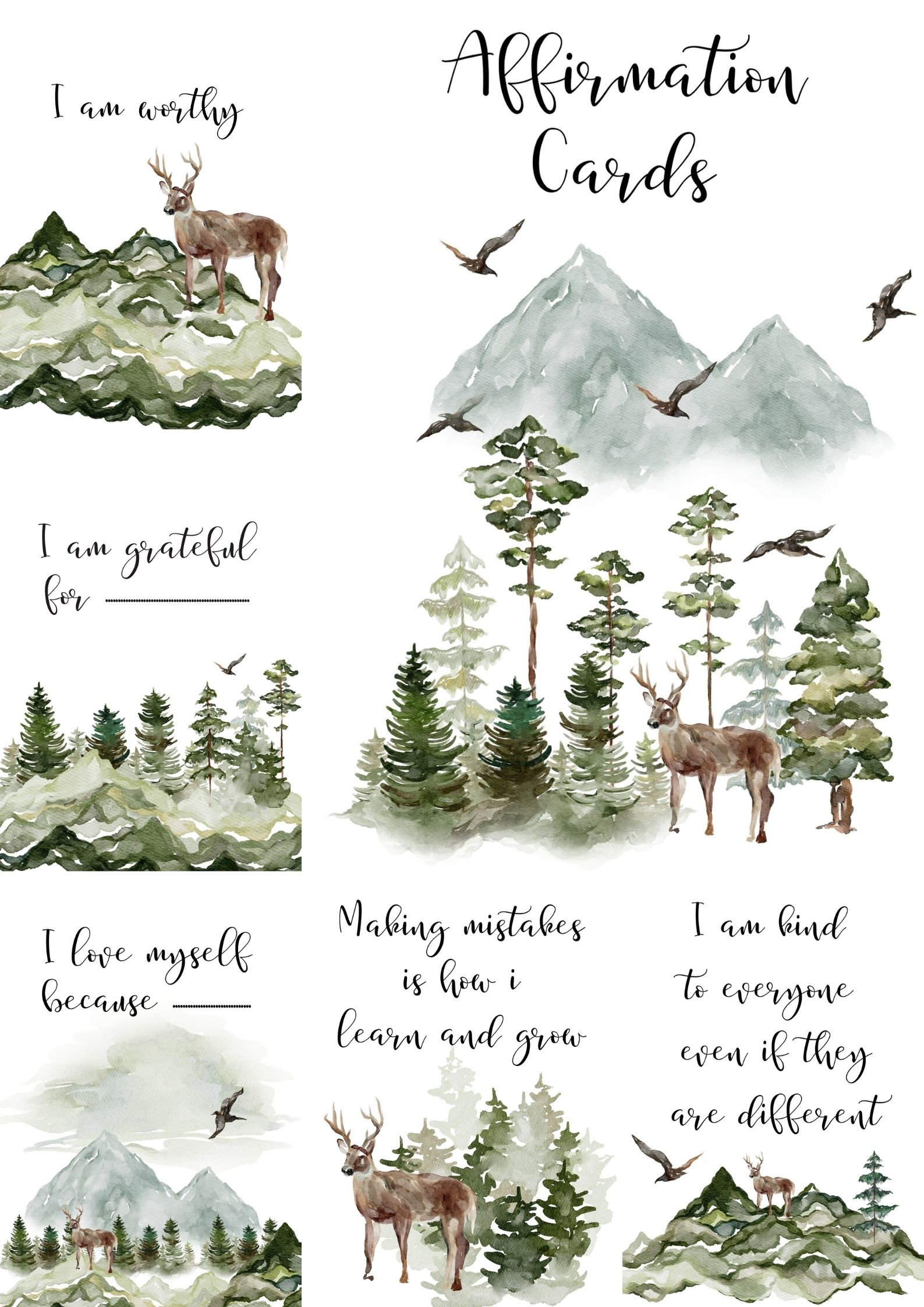 Kids Affirmation Cards, Positive Mindset, Inspiring Children, Forrest ...