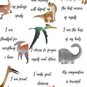 Positive Affirmations for Kids, Affirmation Cards, Dinosaurs Print ...