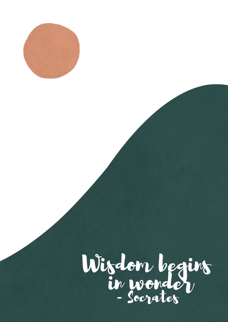 Wisdom Begins in Wonder Socrates Quote Inspiring | Etsy