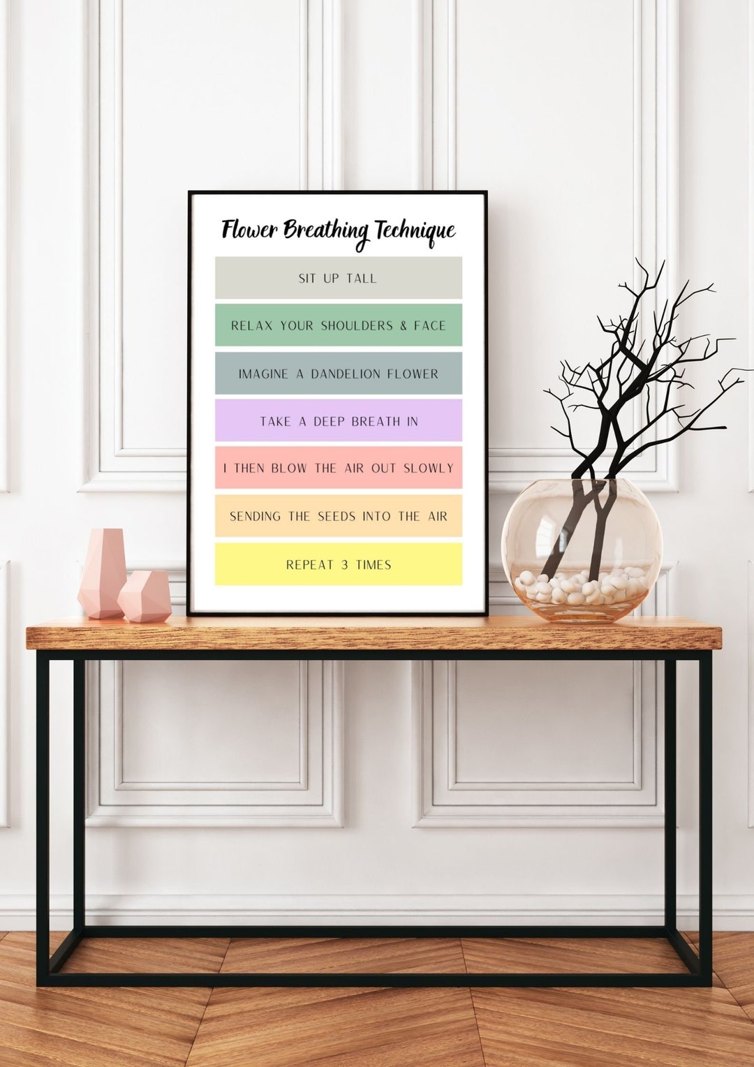 Flower Breathing Technique Poster, Grounding, Mental Health Support ...