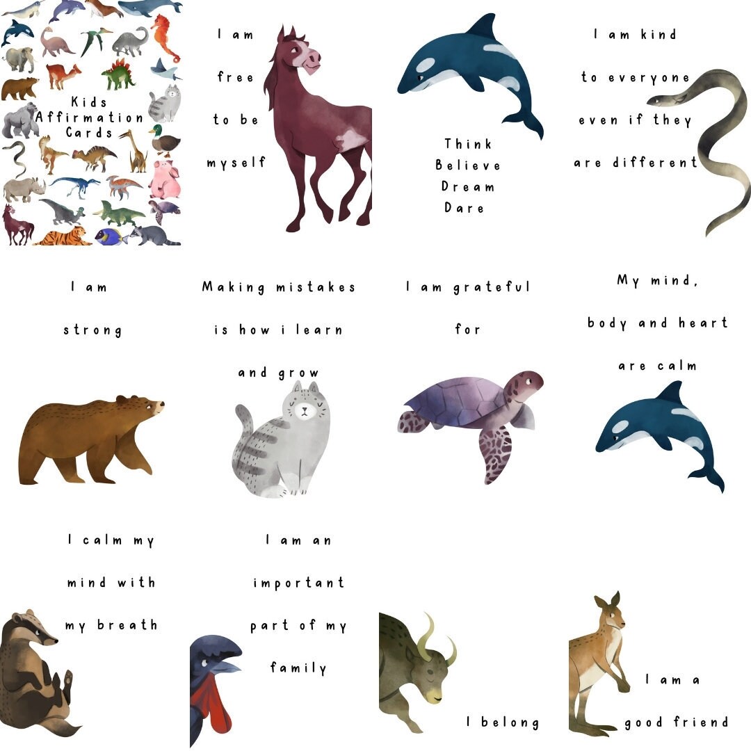 Kids Affirmation Cards, Inspiring Quotes, Empowering Children, Positive ...