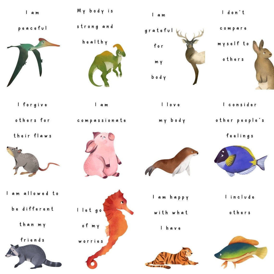 Kids Affirmation Cards Inspiring Quotes Empowering Children - Etsy