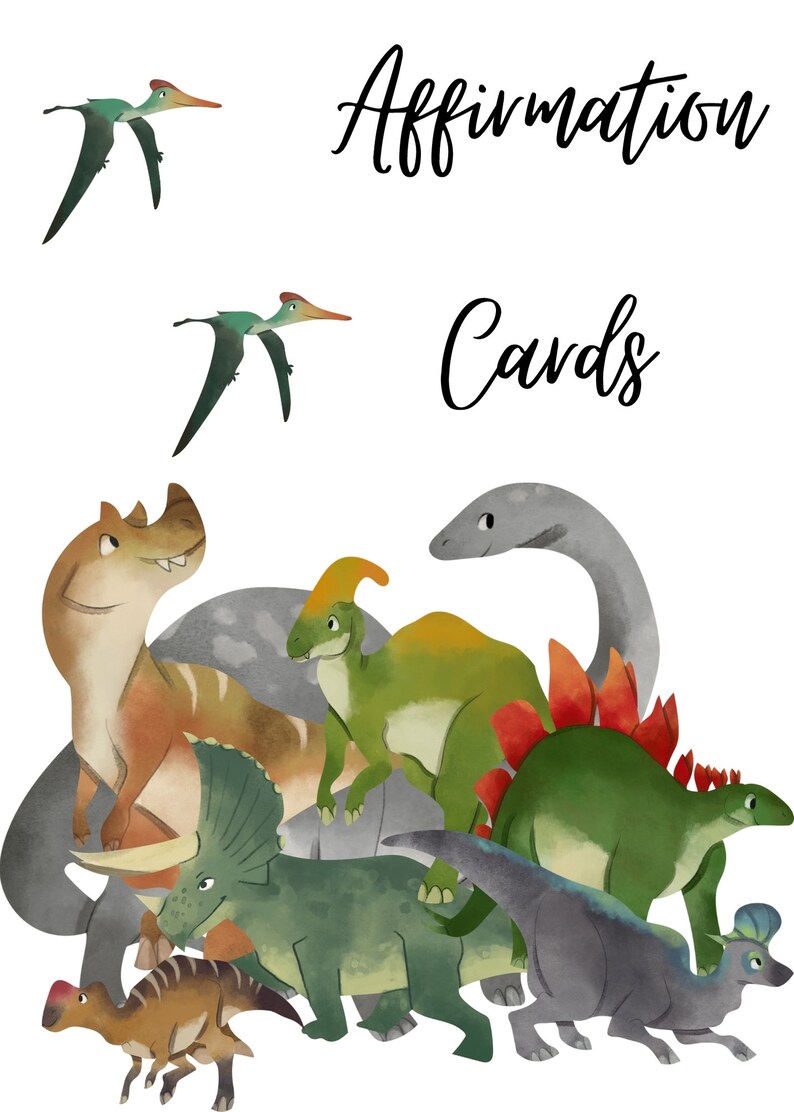 Positive Affirmations for Kids Affirmation Cards Dinosaurs - Etsy