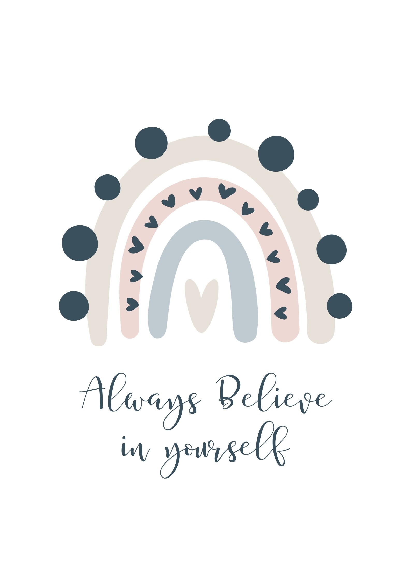 Always Believe in Yourself Wall Print, Inspiring Kids Quote, Empowering ...